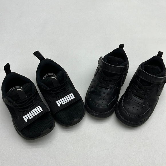 Nike | Shoes | Nike Court Borough Puma Toddler Black Athletic Shoe Lot ...
